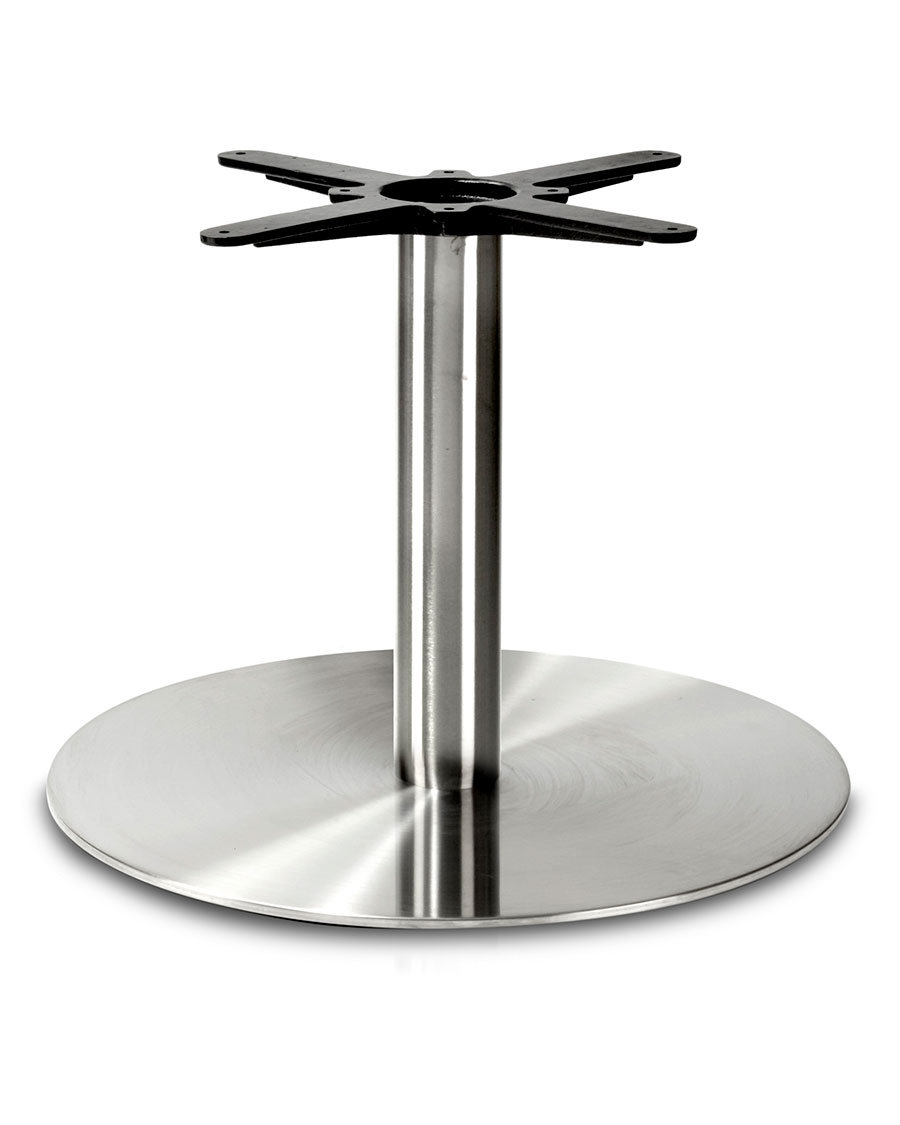 Silhouette Stainless Steel Table Pedestal - Round Post & Round Base