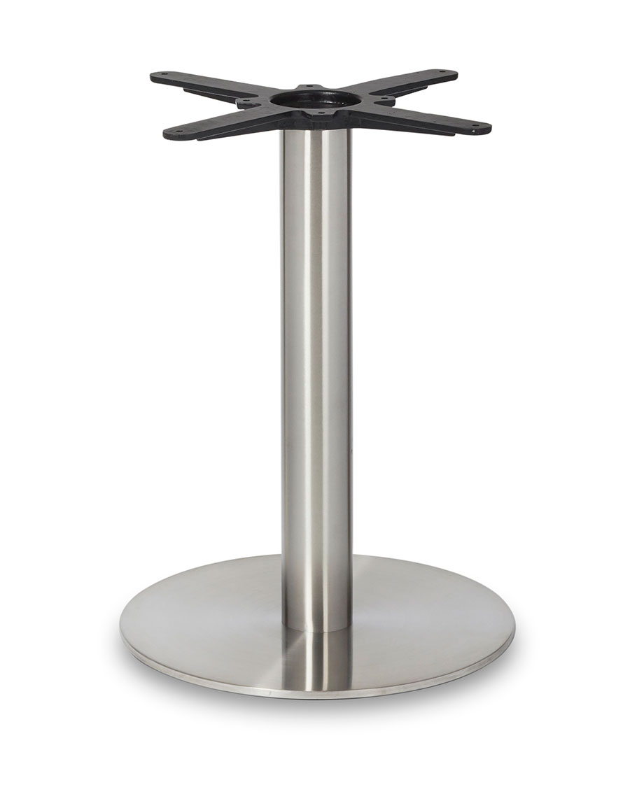 Silhouette Stainless Steel Table Pedestal - Round Post & Round Base