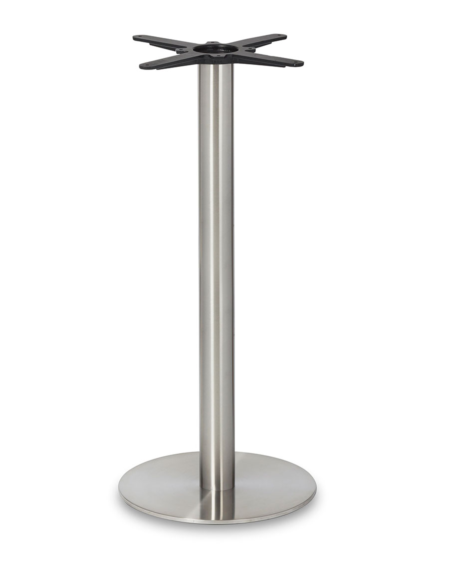 Silhouette Stainless Steel Table Pedestal - Round Post & Round Base