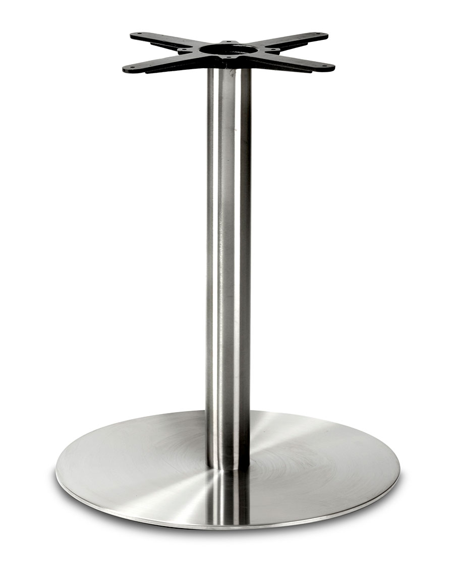 Silhouette Stainless Steel Table Pedestal - Round Post & Round Base