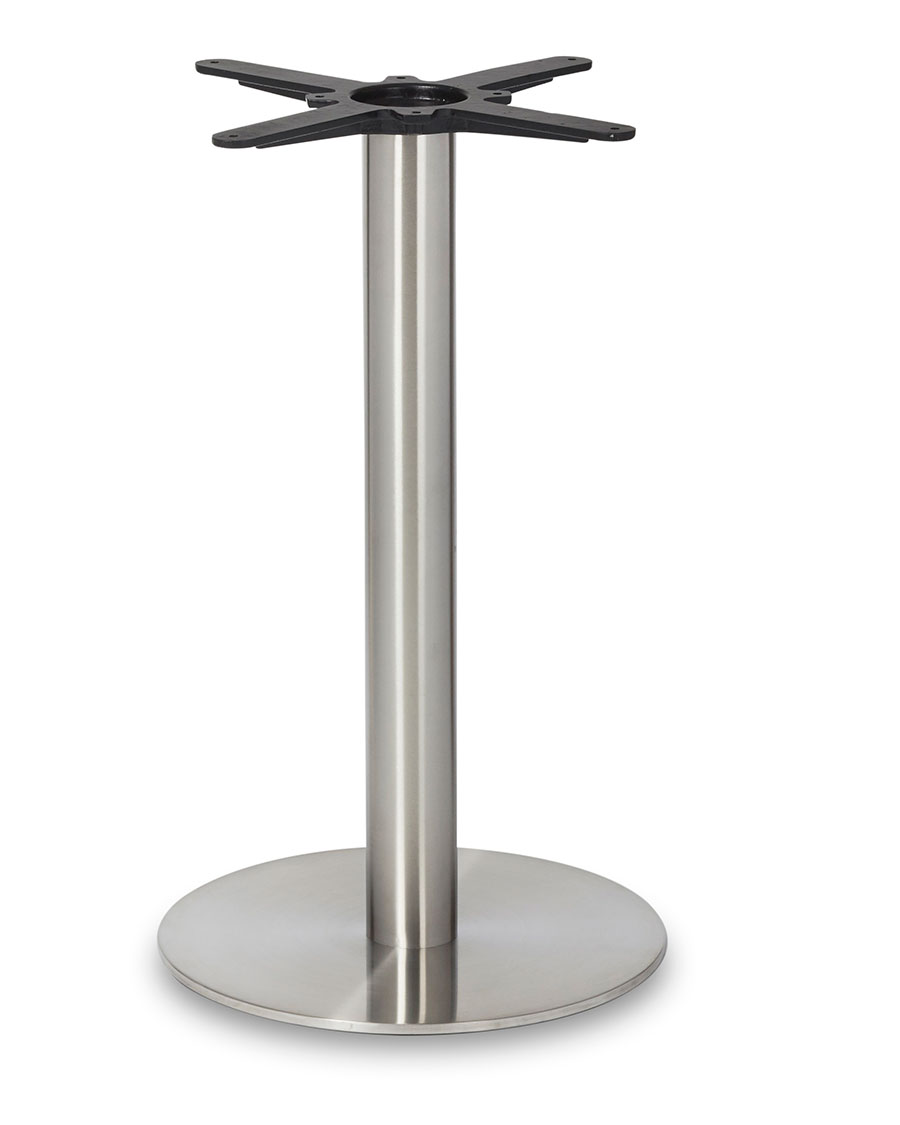Silhouette Stainless Steel Table Pedestal - Round Post & Round Base