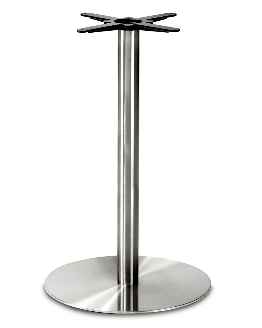 Silhouette Stainless Steel Table Pedestal - Round Post & Round Base