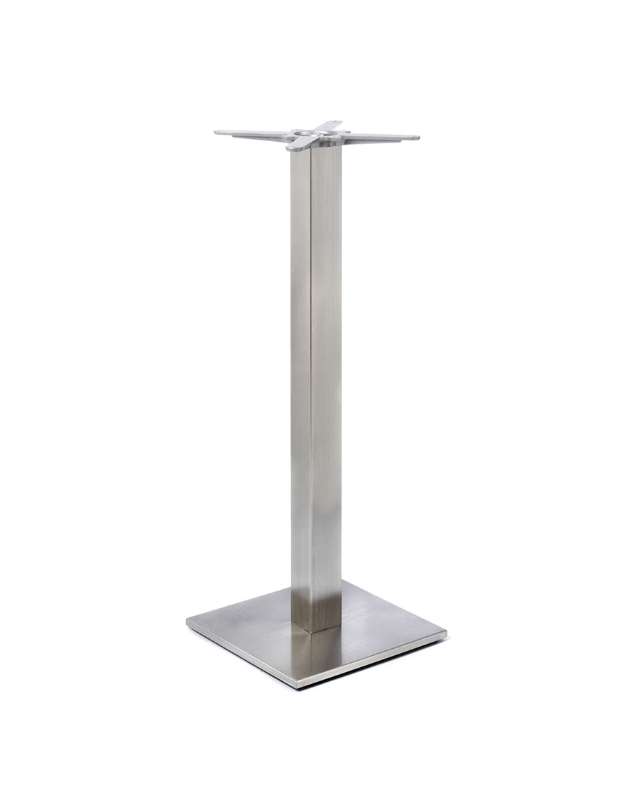 Silhouette Stainless Steel Table Pedestal - Square Post & Base