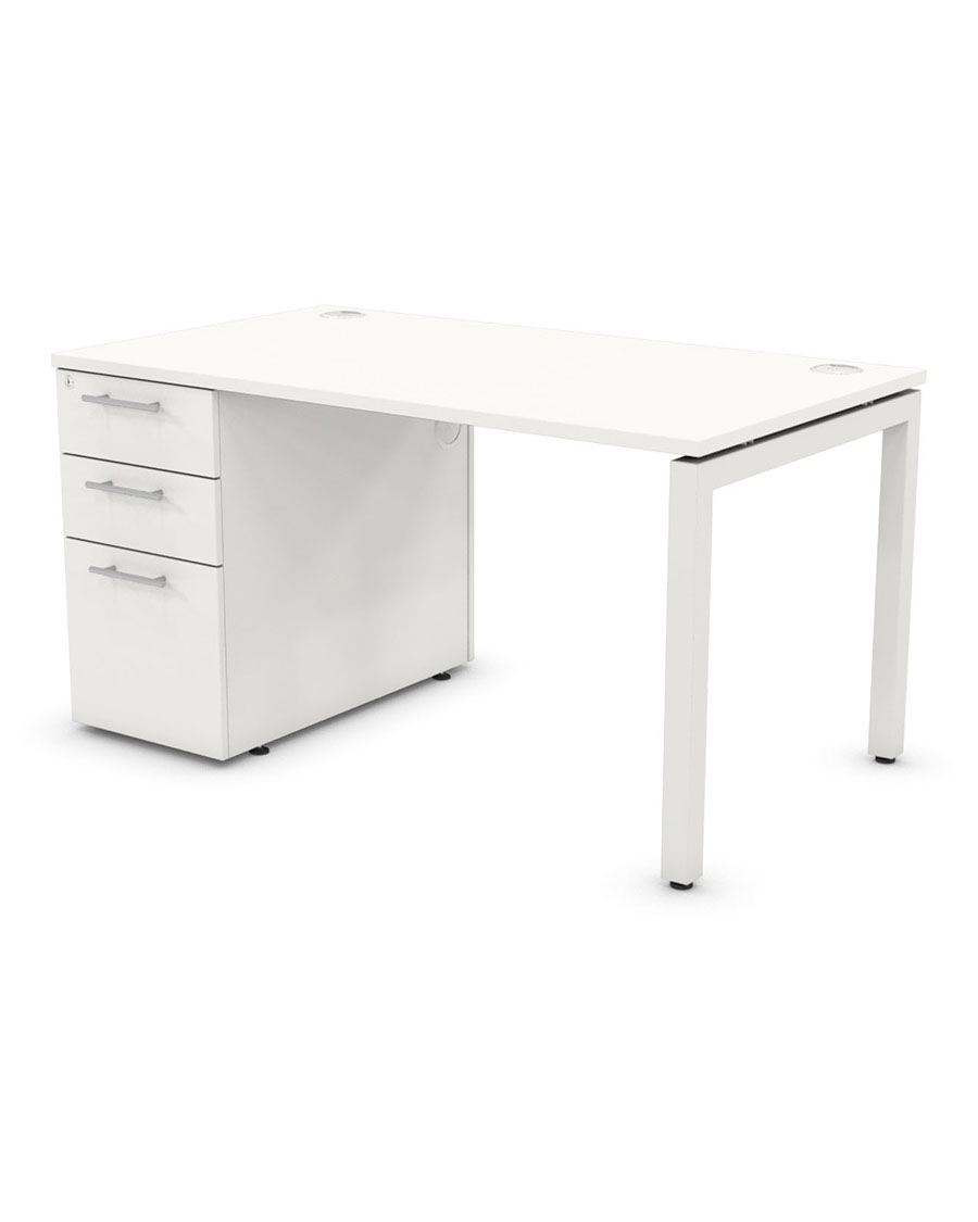 Duty Rectangular Desk + Supporting Pedestal