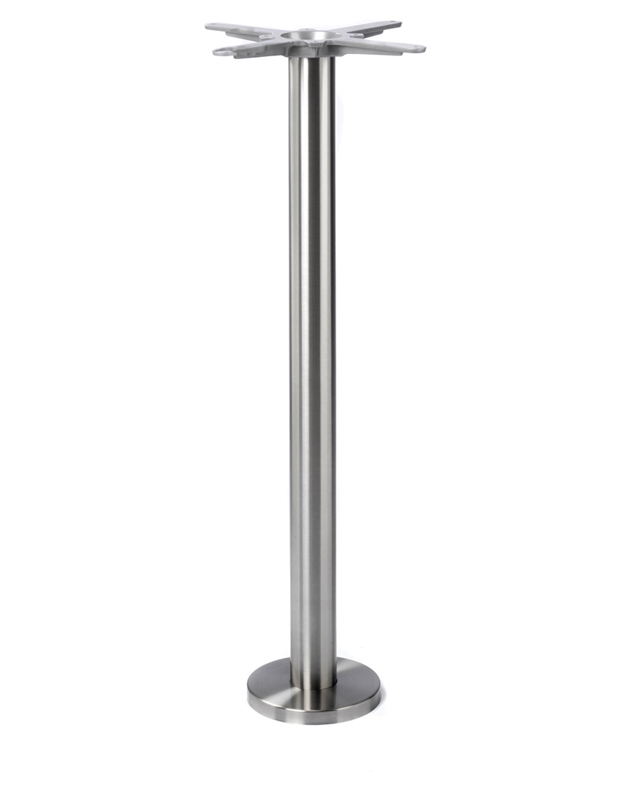 FloorFix Floor Mounted Table Pedestal - Brushed Steel
