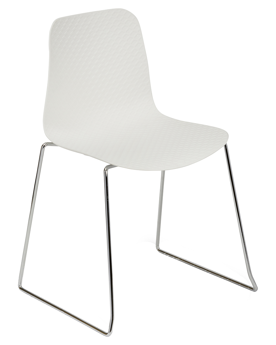 Net Stacking Plastic Dining Chair - Skid Base