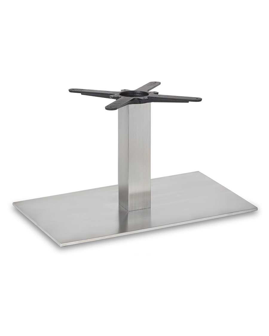 Silhouette Stainless Steel Table Pedestal - Square Post & Rectangular Base